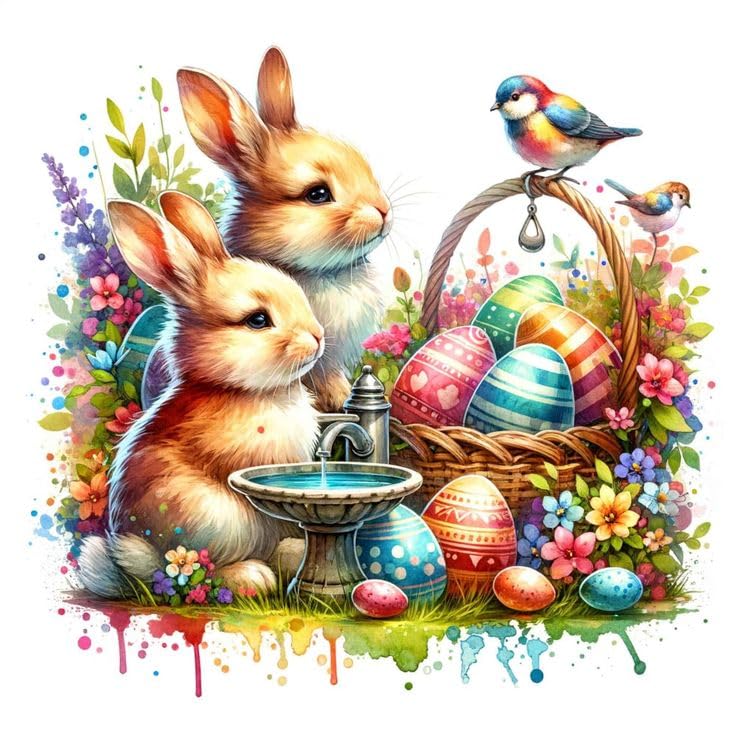Amazon.com: Easter Diamond Art Kits for Adults,Rabbits and Easter Eggs ...
