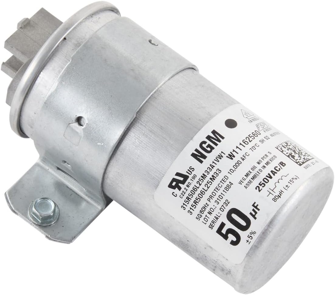 Amazon.com: Whirlpool W11395618 OEM Top Load Washer Run Capacitor Part ...
