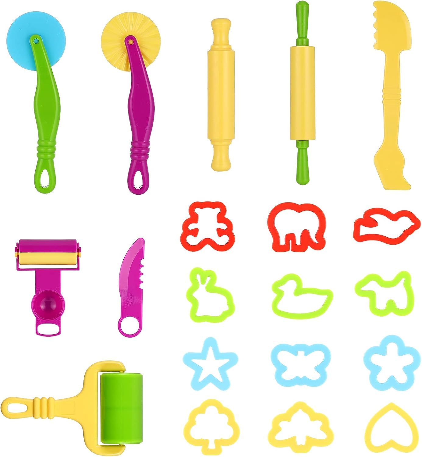 Lictin Clay Dough Tools Kit, 20pcs Clay Modelling Tool Kit Dough ...