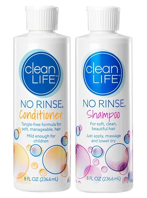 Amazon.com : No-Rinse Shampoo and Conditioner Bundle - 8 fl oz per ...