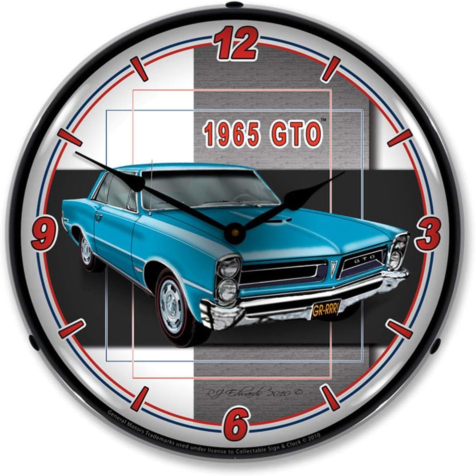 Amazon.com: 1965 GTO LED Wall Clock, Retro/Vintage, Lighted, 14 inch ...