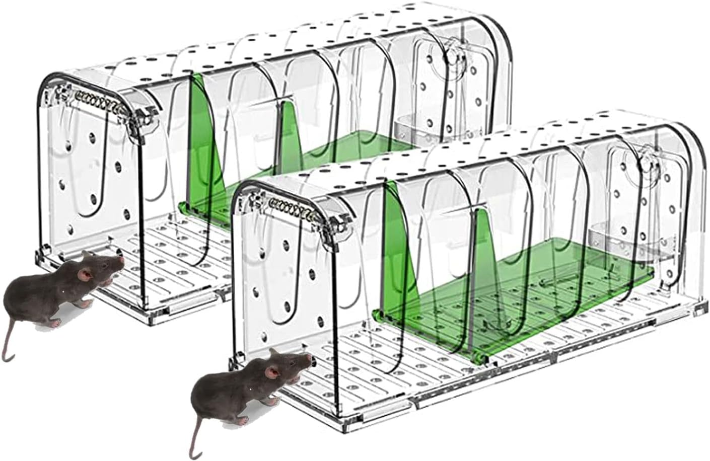 2 Packs Humane Mouse Trap,Indoor/Outdoor MouseTraps ,Reusable Live Mice ...