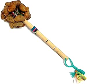 Natural Cacho Seed Pod Shell Nut Shaker Bamboo Wooden Handle Stick ...