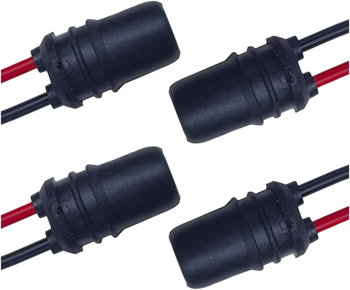 Amazon.com: X AUTOHAUX 10pcs Car T10 194 Round Pre Wired Harness Female ...