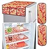 Amazon Brand - Solimo Fridge Organiser Set, (3 pcs Fridge Mat, 2 pcs ...