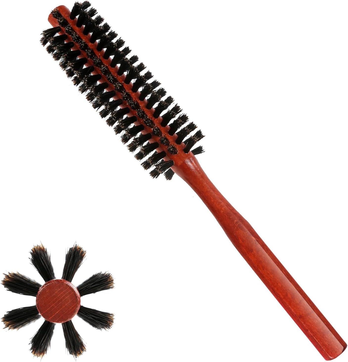 Amazon.com : Small Round Hair Brush for Women, Natural Boar Bristle ...
