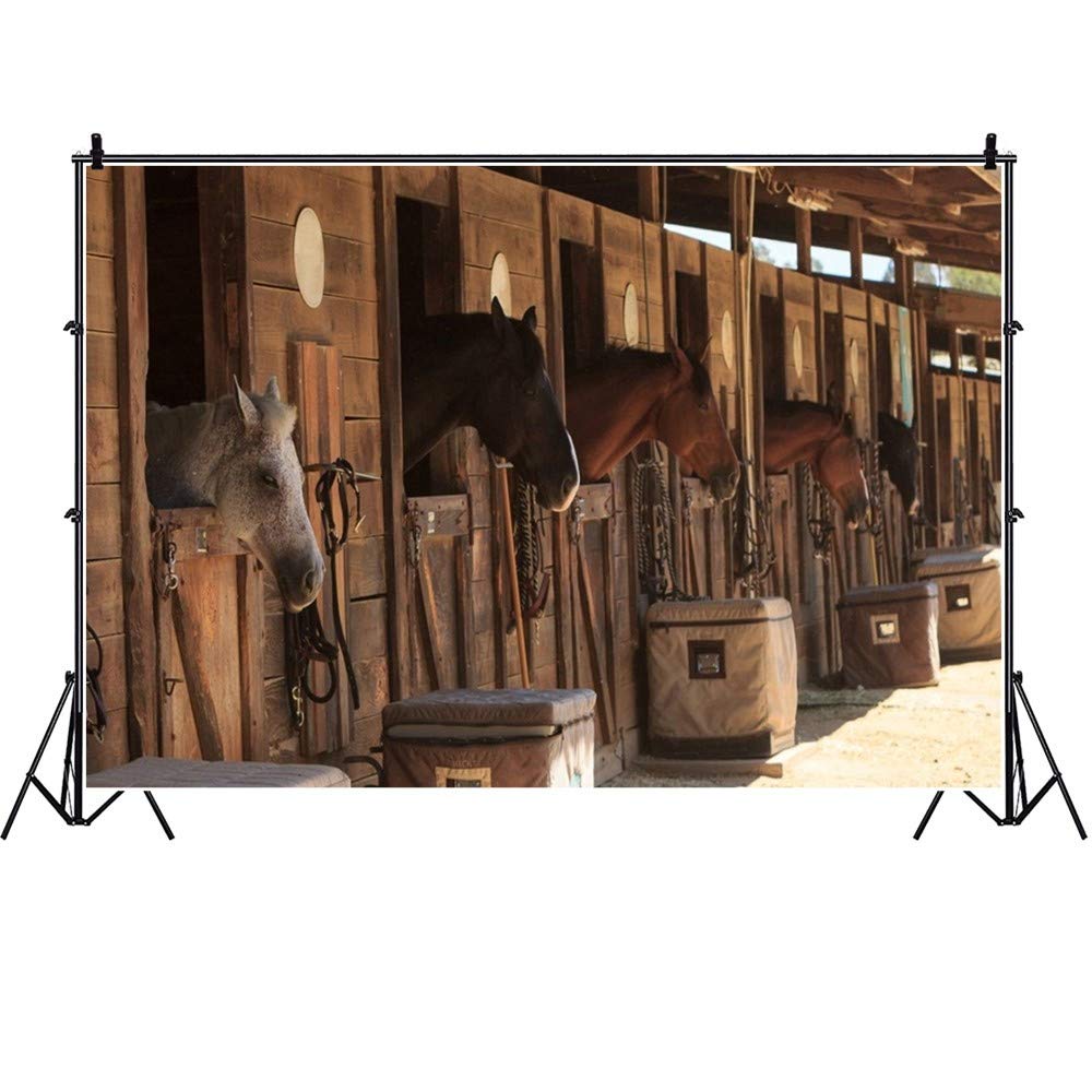 OFILA Stable Photos Backdrop 8x6ft Ranch Horses Photography Background ...