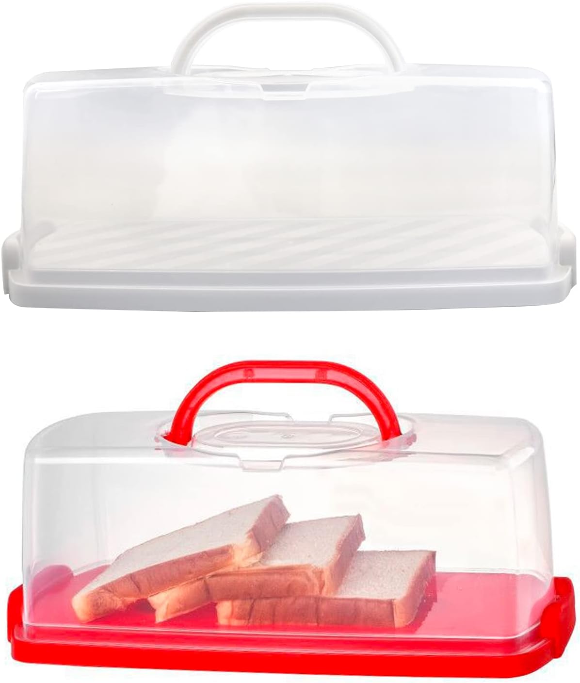 Amazon.com: DIIRPPR Set of 2pcs Portable Plastic Loaf Bread Box with ...