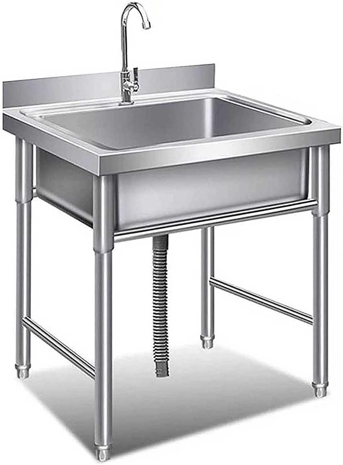 Évier autoportant en acier inoxydable, évier de cuisine commercial ...