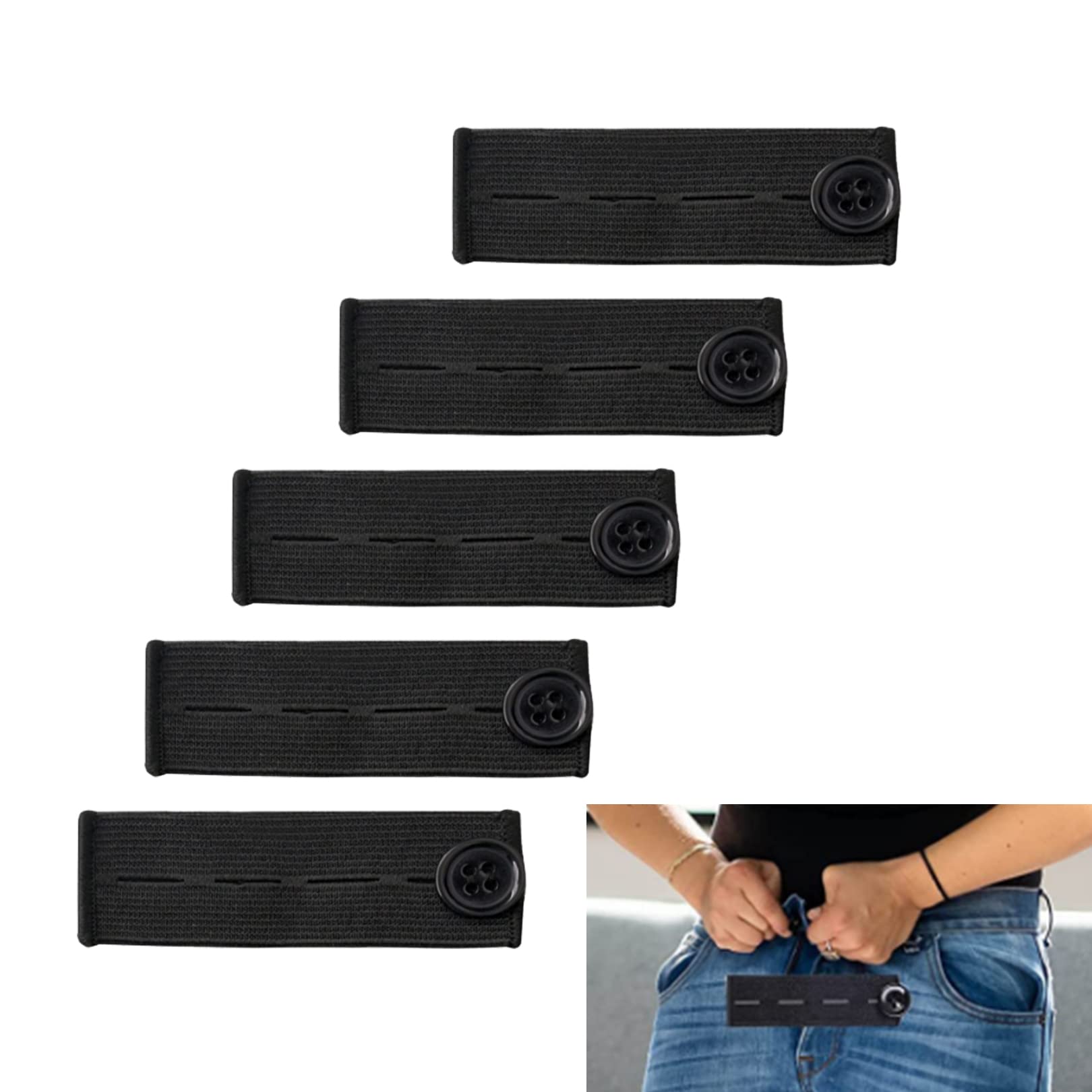 Adjustable Waist Extender,5pcs Adjustable Elastic Waist Extenders ...