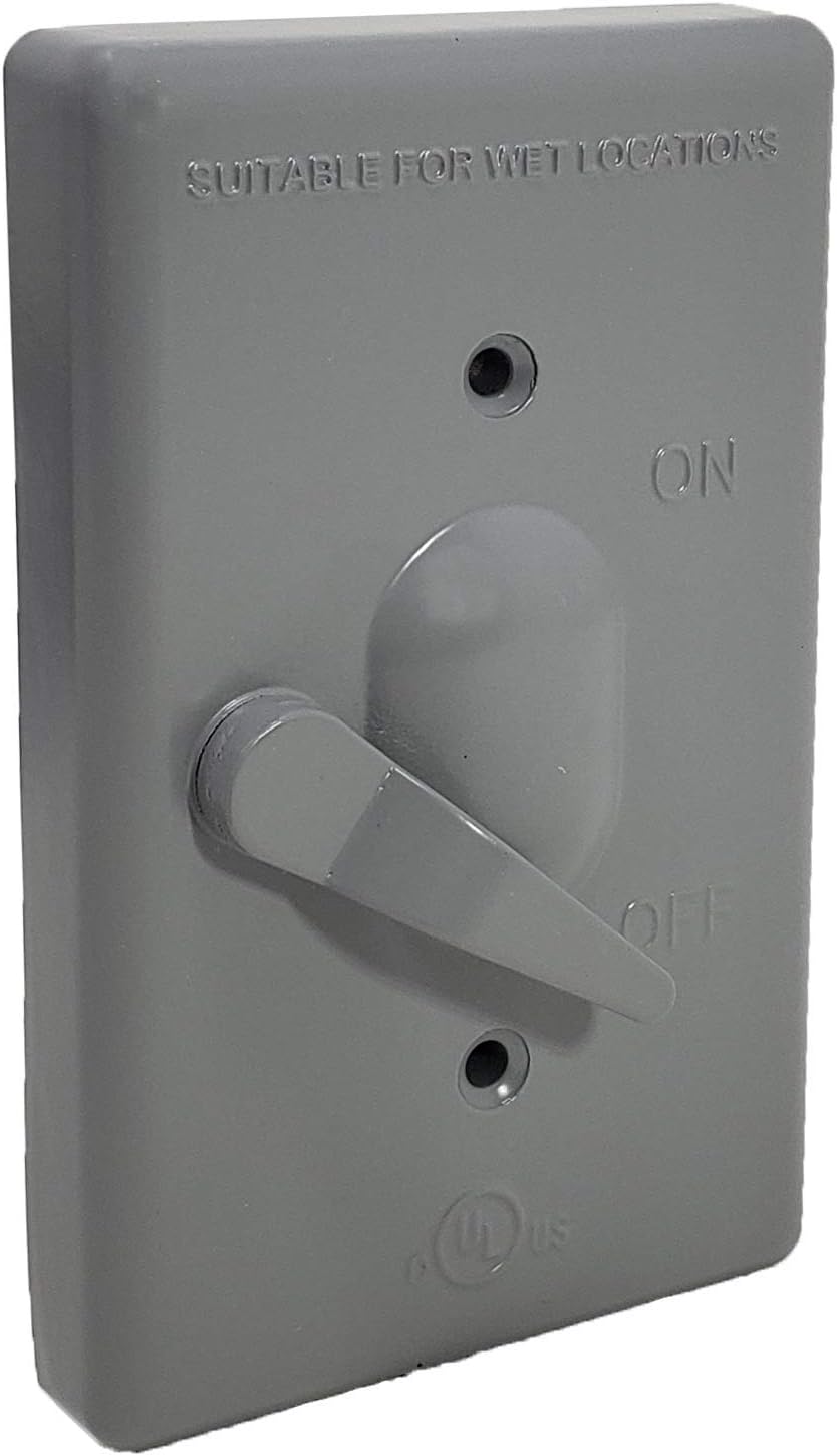 Sealproof 1-Gang Metallic Toggle Switch Cover, UL Listed, Gray - Amazon.com