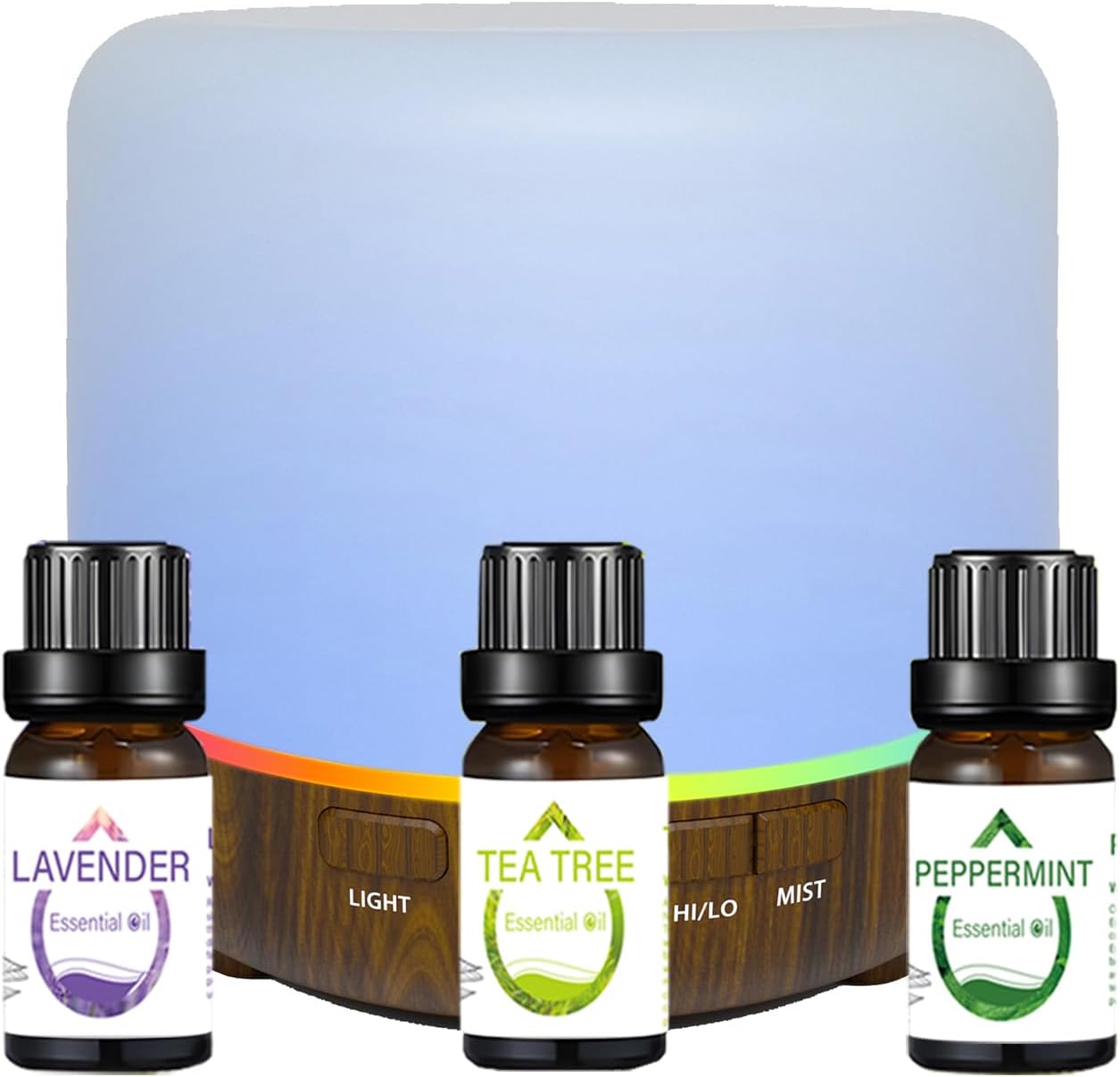 Amazon.com: Essential Oil Diffuser with Essential Oils Set, 120ml 7 LED ...