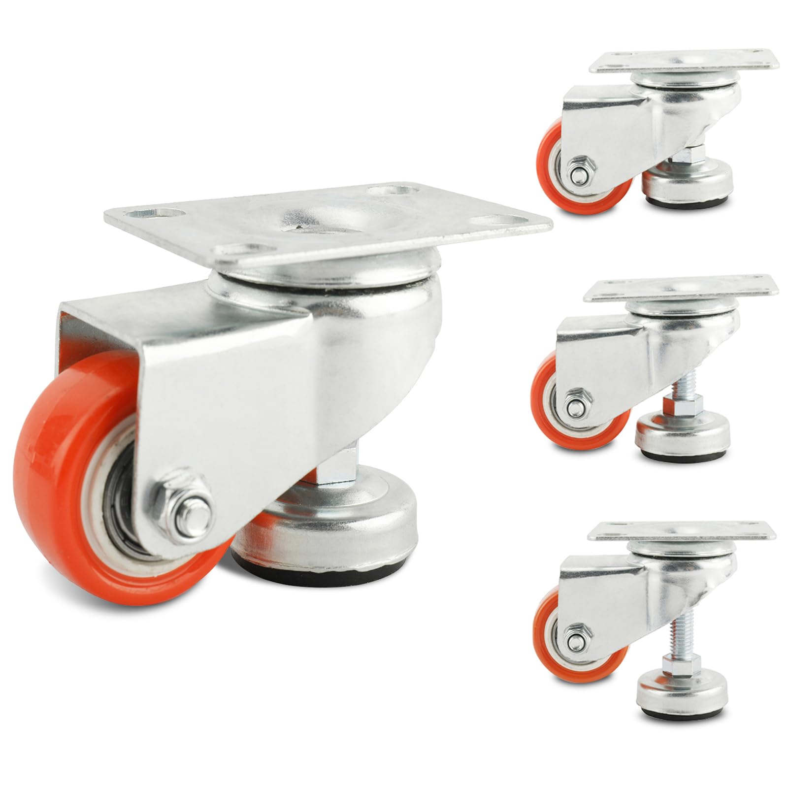 Amazon.com: AuInn 4 Packs 1.58 Inches Adjustable Leveling Caster ...
