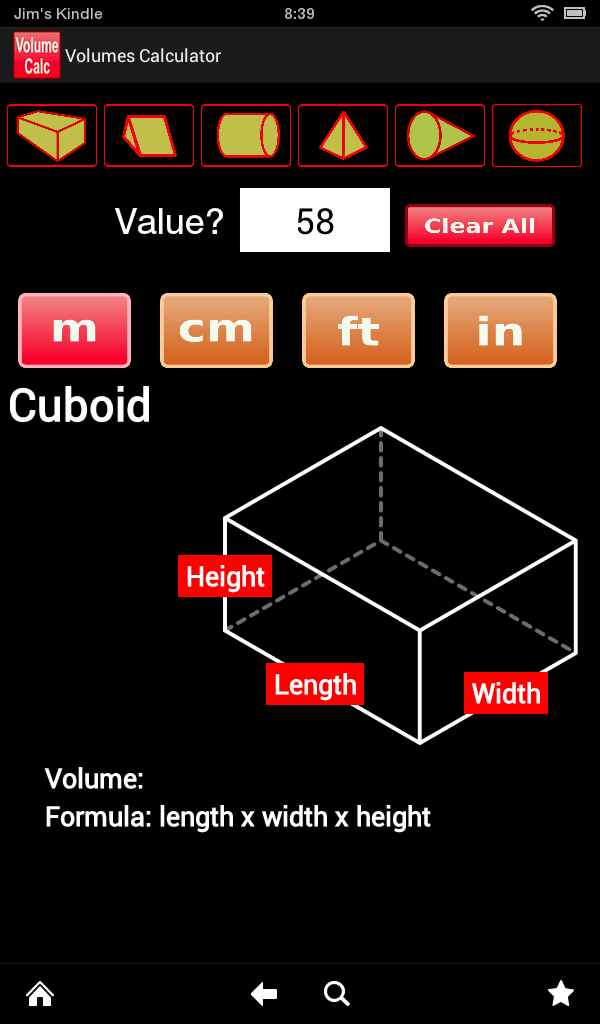 Volume Calculator - App on Amazon Appstore