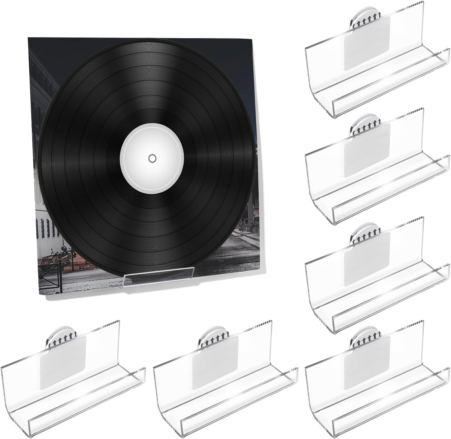 Amazon.com : NIUBEE Clear Vinyl Record Shelf Wall Mount 6 Pack,Acrylic ...