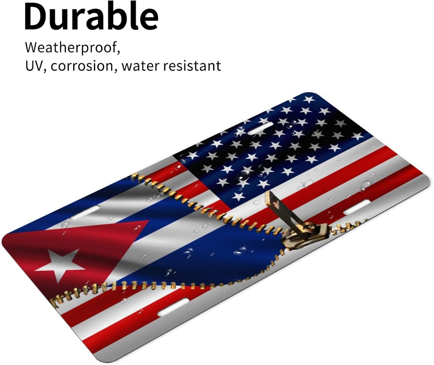 Placa de matrícula de la bandera de Estados Unidos y Cuba de la bandera ...