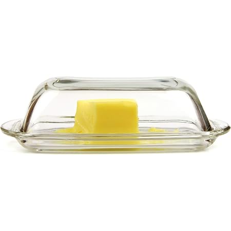 Amazon.com | Tablecraft Clear Glass Butter Dish: Butter Dishes