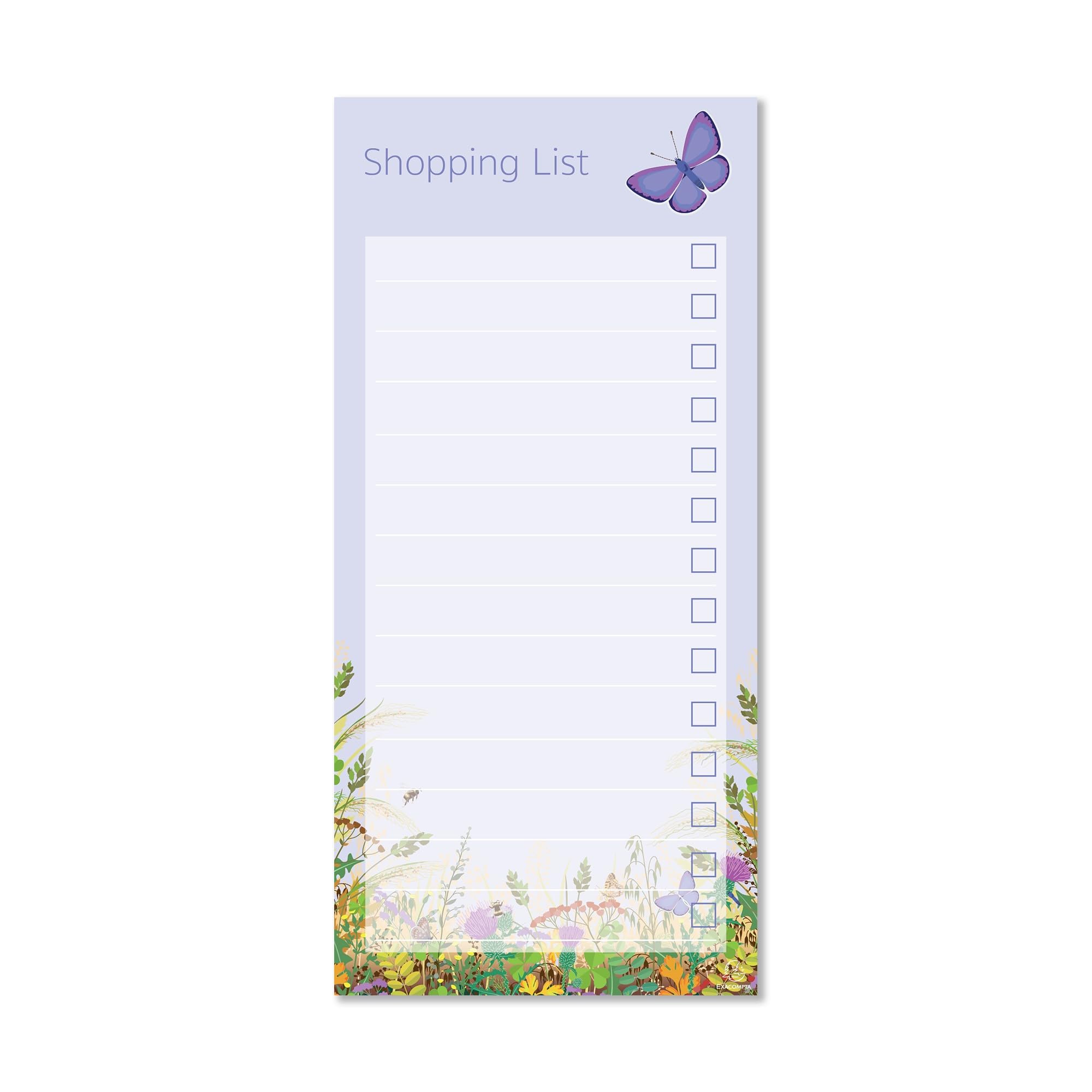 Exacompta - Ref GS001Z Shopping List Notepad, 90gsm paper 98mm x 210mm ...