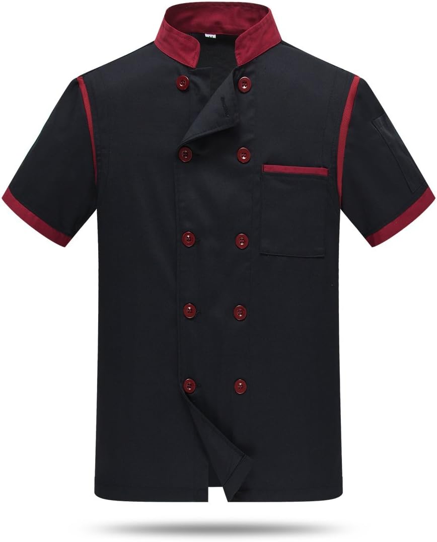 Amazon.com: Chef Jackets Waiter Coat Short Sleeves Back and Underarm ...