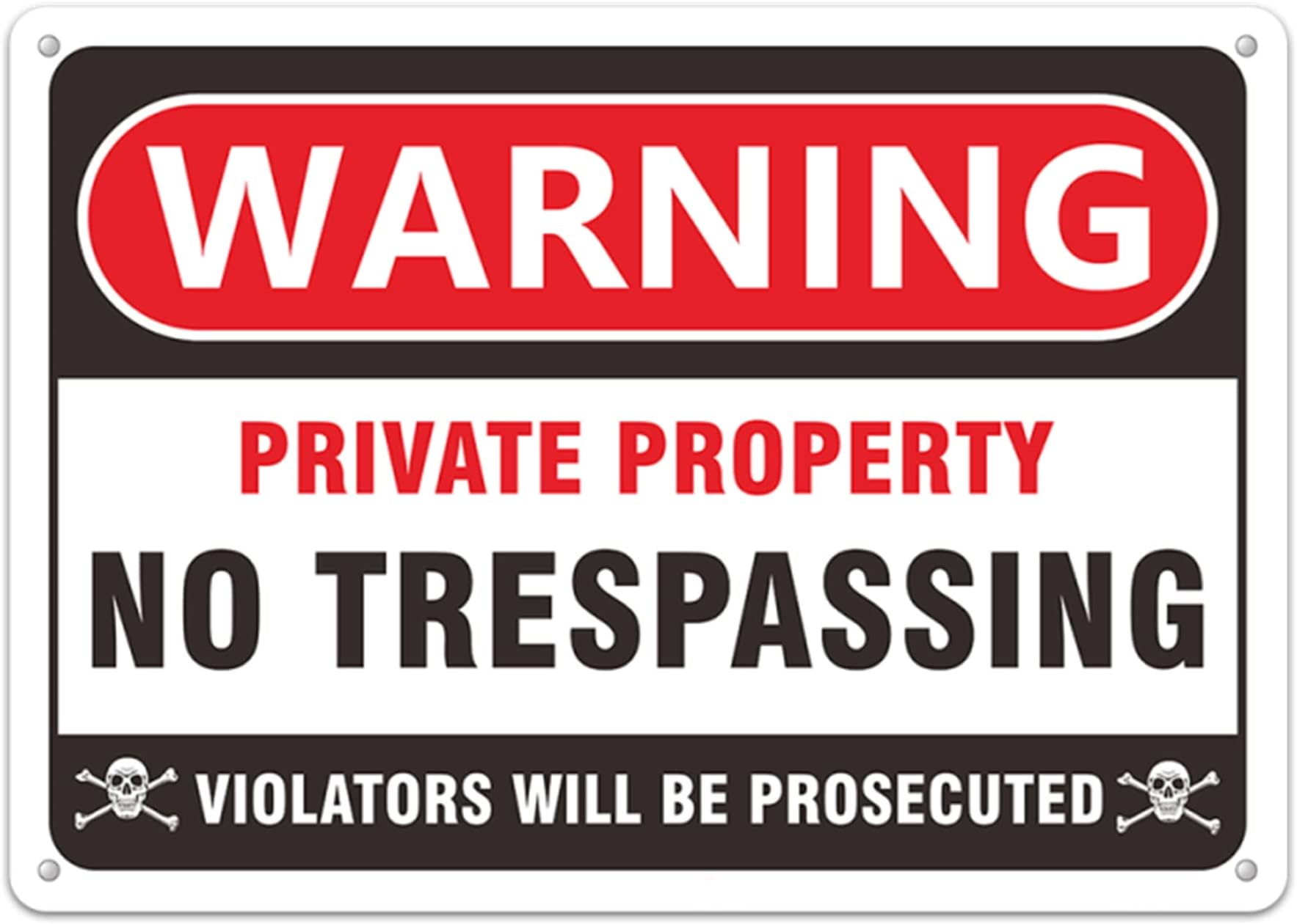 Amazon.com: No-Trespassing-Signs-Private-Property 10 x 7 inch Metal ...