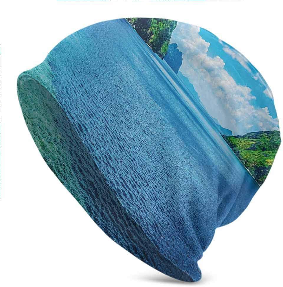 Amazon.com: Unisex Beanie Caps Nature,Scenic View Sea Bay and Mountain ...