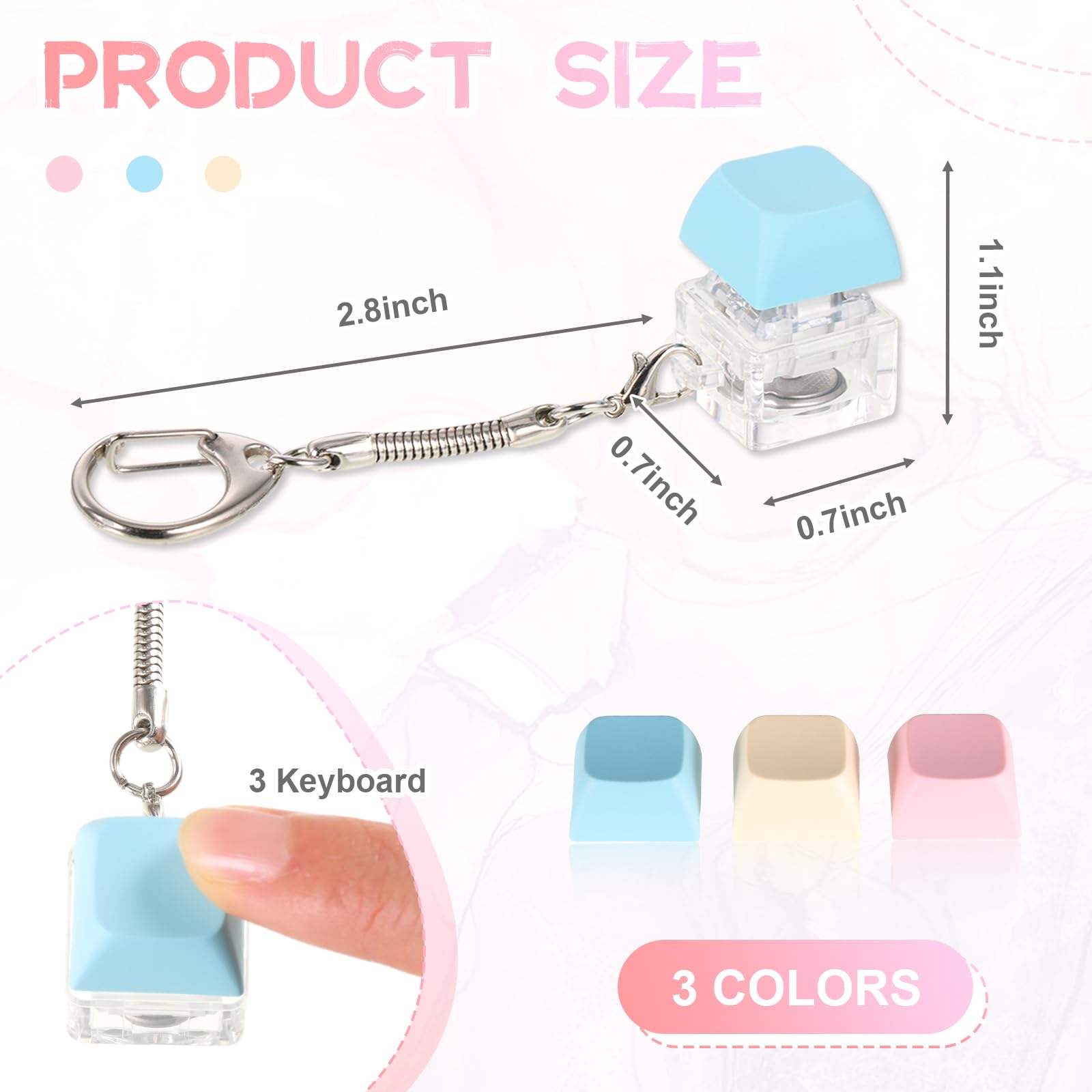 3 Keyboard Fidget Toys Adults Fidget Keyboard Keyboard Clicker With Led