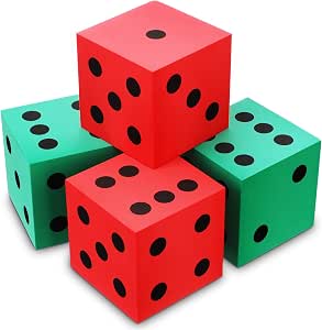 Amazon.com: Shappy 4 Pieces 3.5 Inch Foam Dice Cube Jumbo Dice with ...