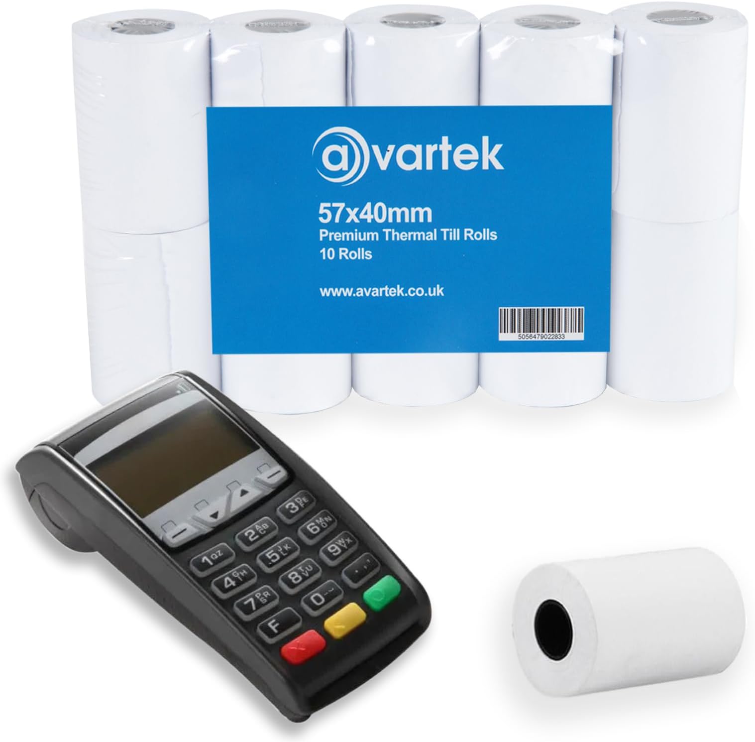 57 x 40mm Premium Thermal Paper Till Receipt Rolls for PDQ Credit Card ...
