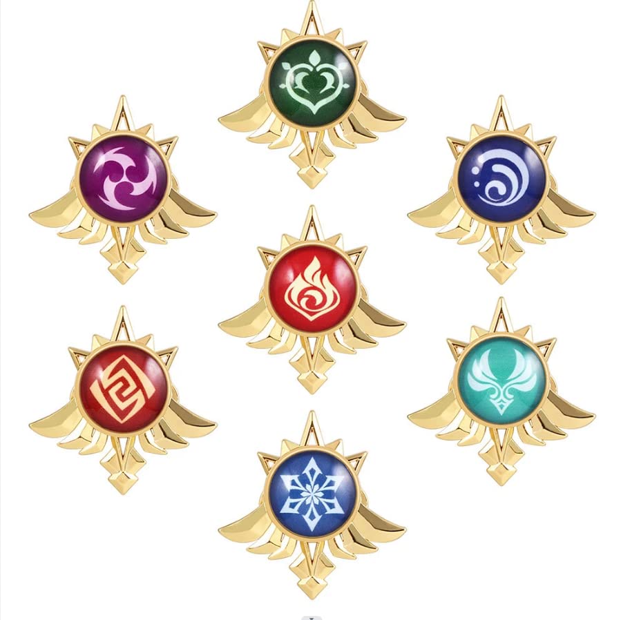 Buy MAKINGTEC7pcs Genshin Impact Pin Set, Anime Game Enamel Brooches ...