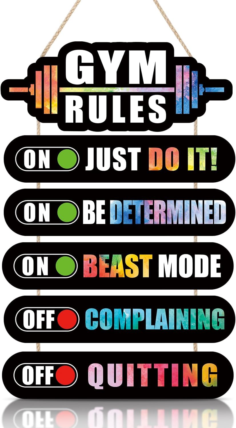 Amazon.com: KAIRNE Gym Room Inspirational Sign for Workout Room Decor ...