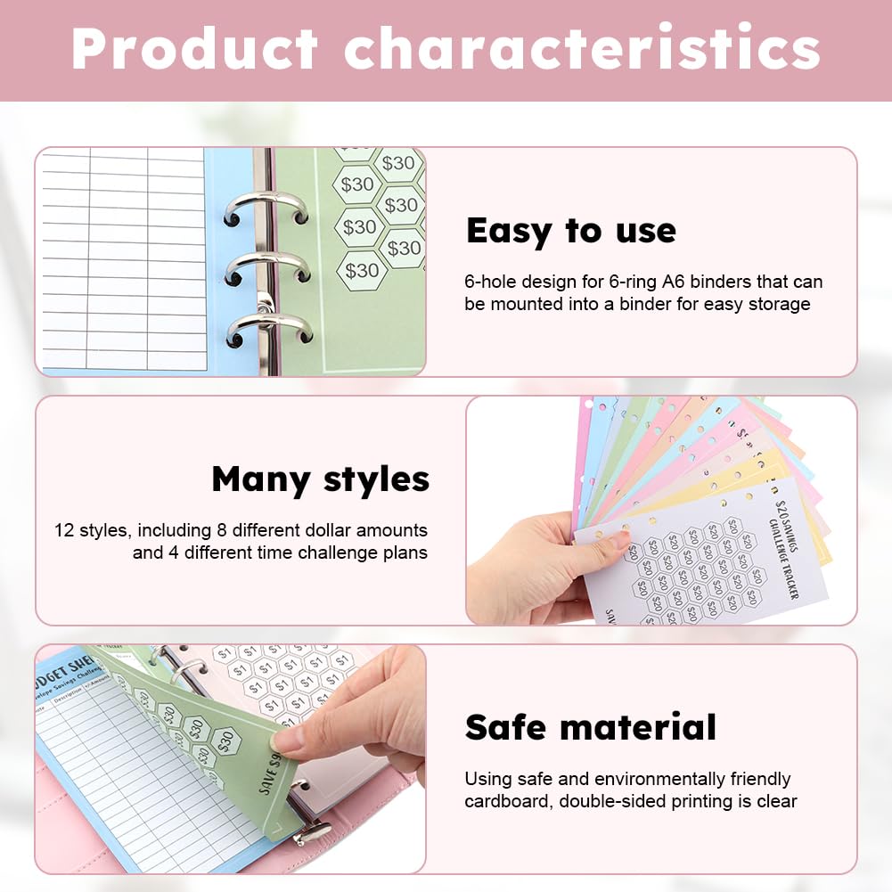 Snapklik.com : 48Sheets Money Saving Challenge Binder Trackers For 6 ...