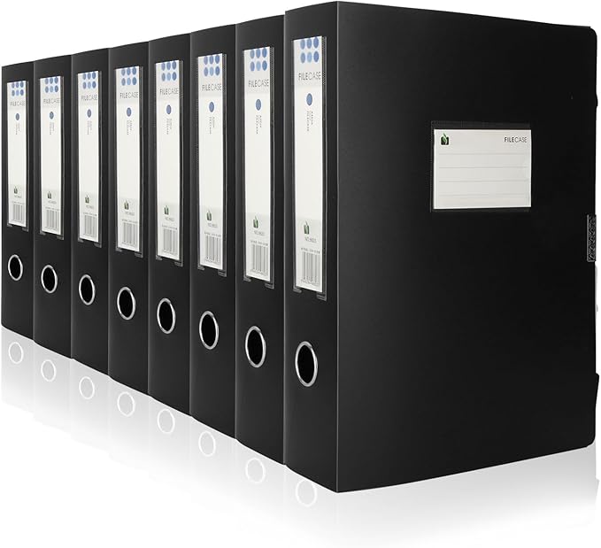 LDHHYH Box Files Pack of 8, 75mm Black Box Files A4, A4 Foolscap Box ...
