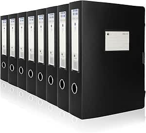 LDHHYH Box Files Pack of 8, 75mm Black Box Files A4, A4 Foolscap Box ...
