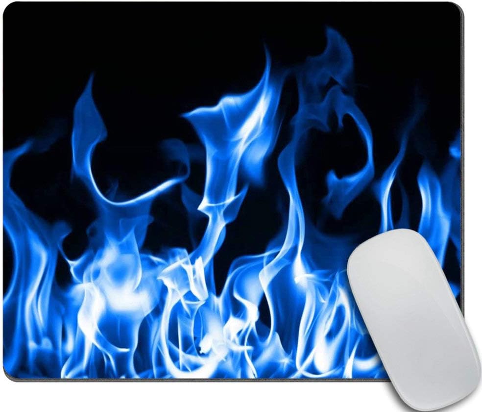 Amazon.com : Amcove Personalized Blue Fire Mouse Pad Customized ...