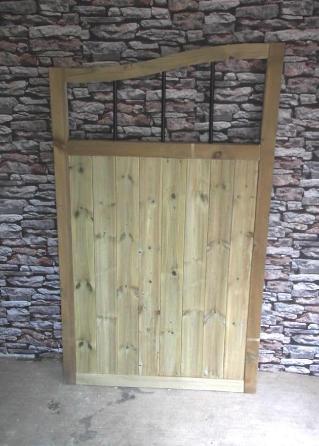 md carpentry Wooden Garden Gate, Swan Neck, Pressure Treated, 180cm ...