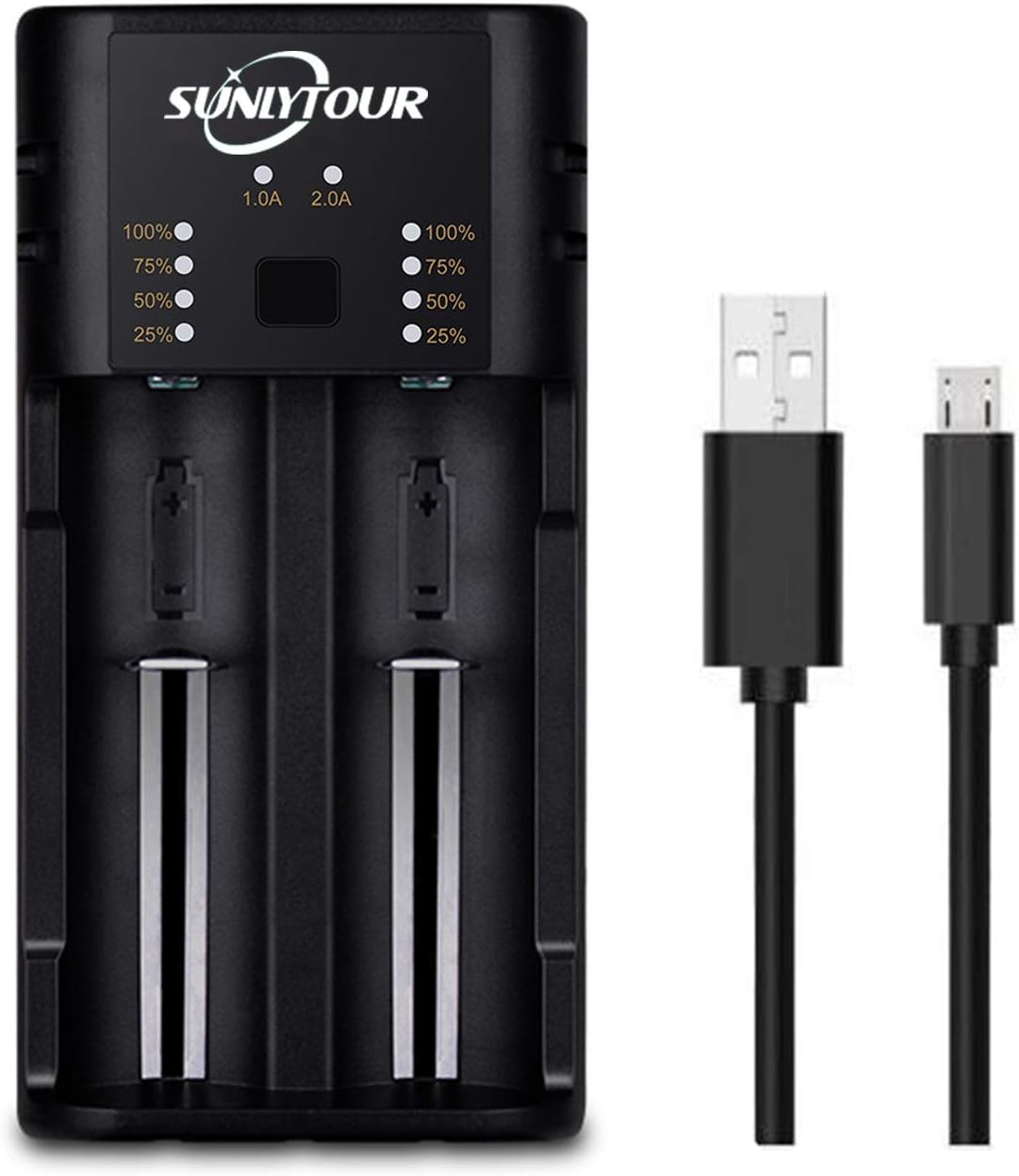 22650 20700 18650 Battery Charger,Dual USB Battery Charger for 26700 ...