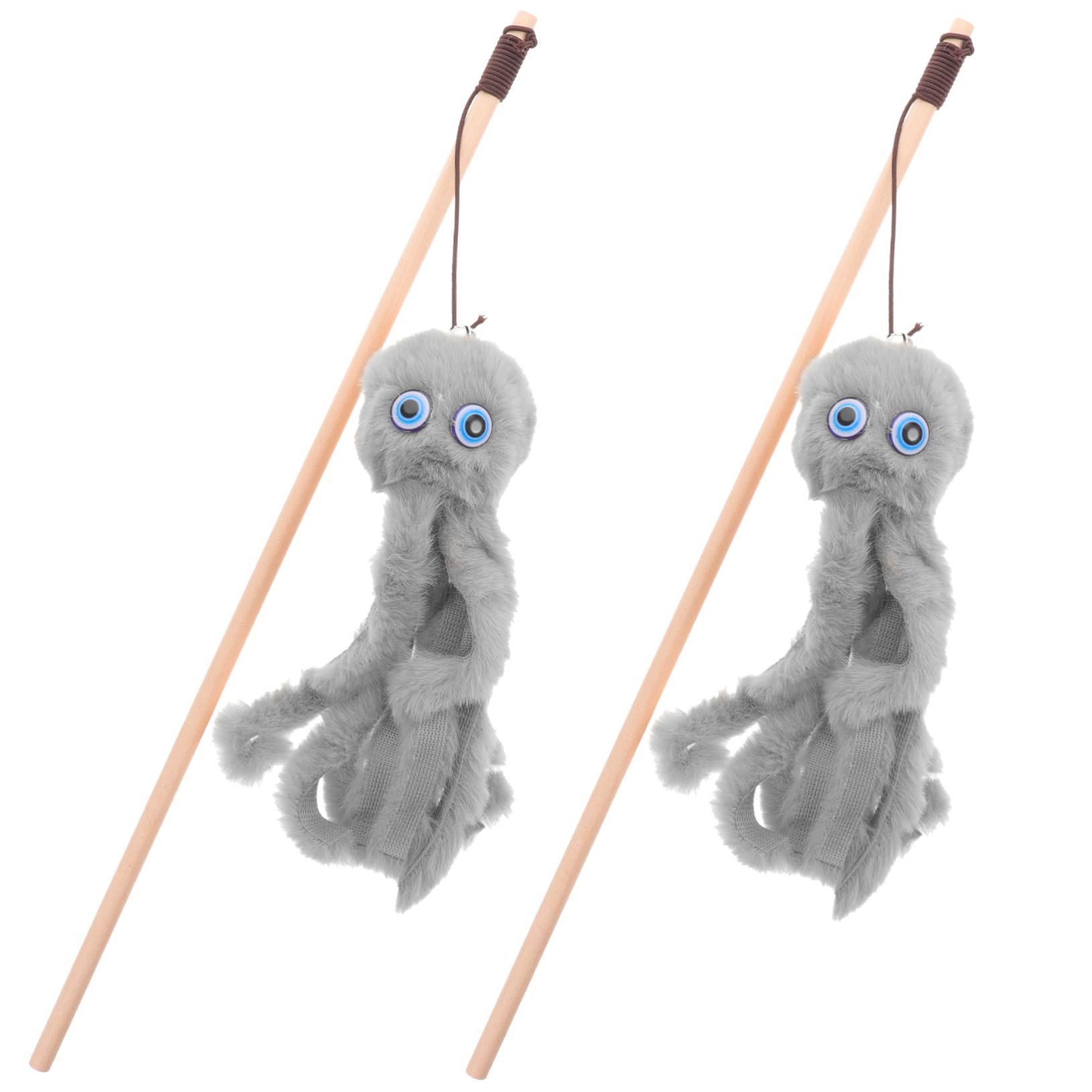 Amazon.com : BCOATH 2pcs Chew Toys Stuffed Toy Kitten Toys Fishing Pole ...