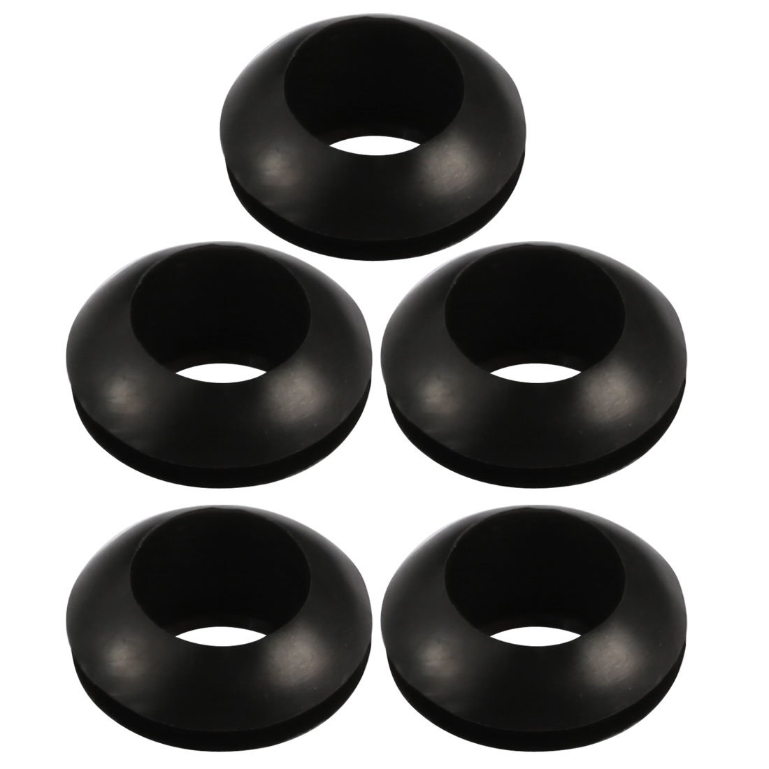 uxcell 5pcs Wire Protective Grommets Black Rubber 10mm Double Sided ...