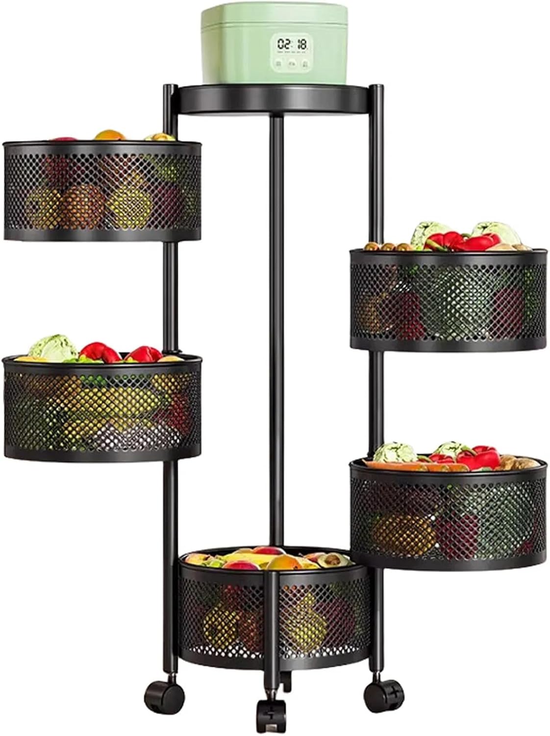 Amazon.com: •Rotating Kitchen Baskets •Fruit and Vegetable Storage ...