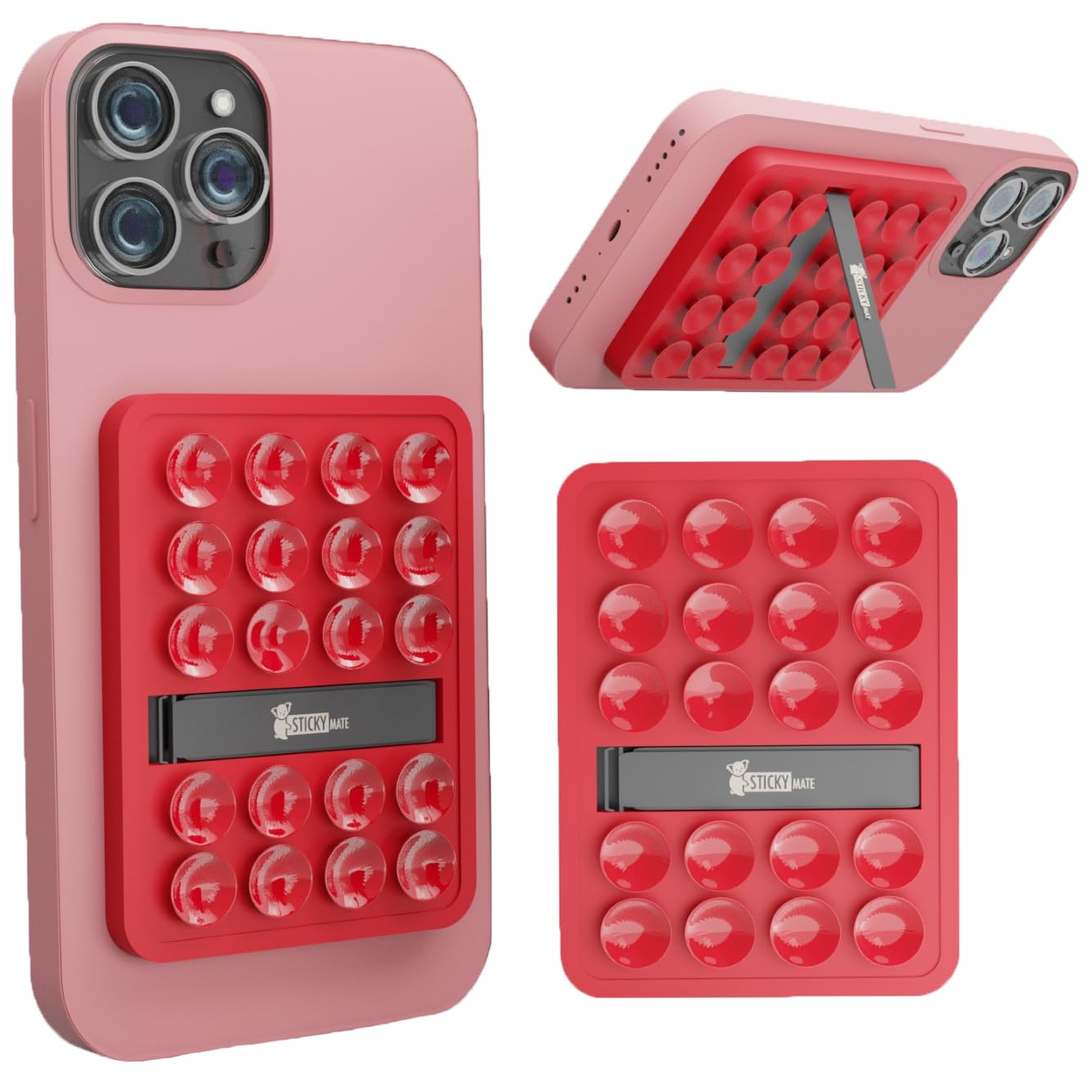 Amazon.com: STICKYMATE Silicone Suction Phone Case with Kickstand ...