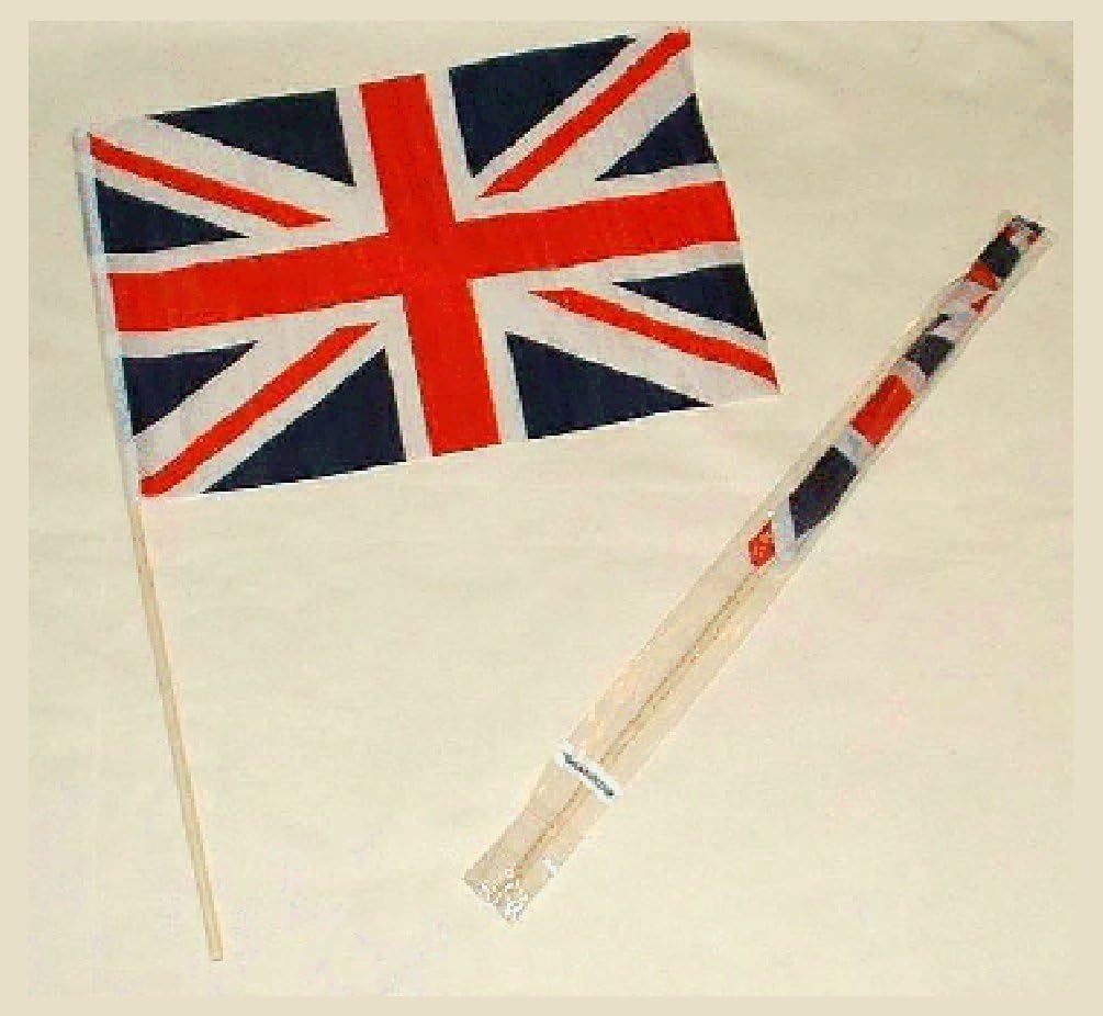 5 X United Kingdom Union Jack 18" x 12" Hand Waving Flag With Stick ...
