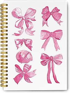 Amazon.com : JKBMN Trendy Coquette Pink Bow Notebook Journal, Preppy ...
