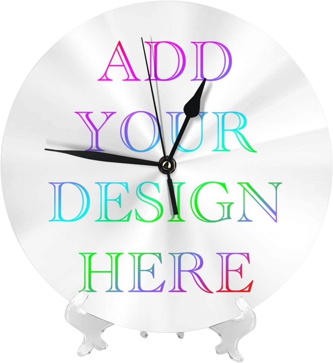 QYEZWVO Custom Photo Wall Clock with Tripod Personalized Design Your ...