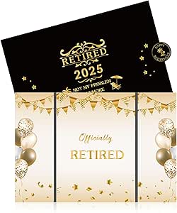 Black Gold Retirement Card, Large Retirement Card for Women Men, Funny ...