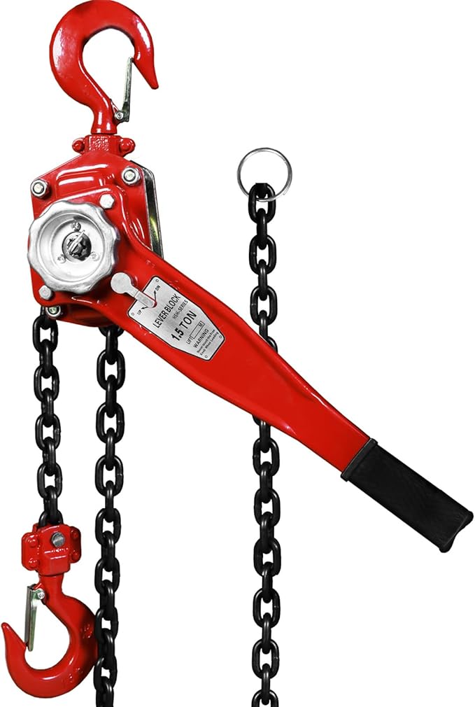 Amazon.com: BIG RED Manual Lever Chain Hoist,1-1/2 Ton 3000 lbs ...