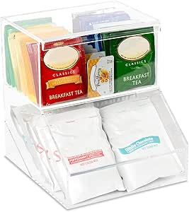 Amazon.com | IneVibe Tea Bag & Sugar Packet Holder - 2 Compartment ...