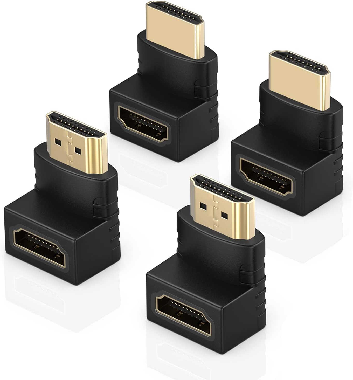 Amazon.co.jp: ELUTENG HDMI 変換アダプ L型 90度 + 270度 4点セット L字 コネクタ HDMI延長アダプタ ...