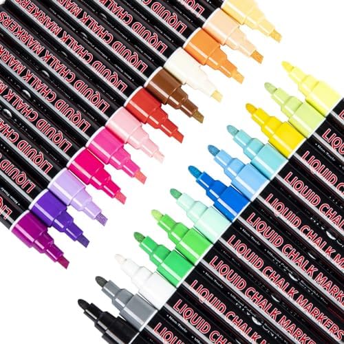 Amazon.com : HTVRONT Liquid Chalk Markers for Blackboard Erasable ...