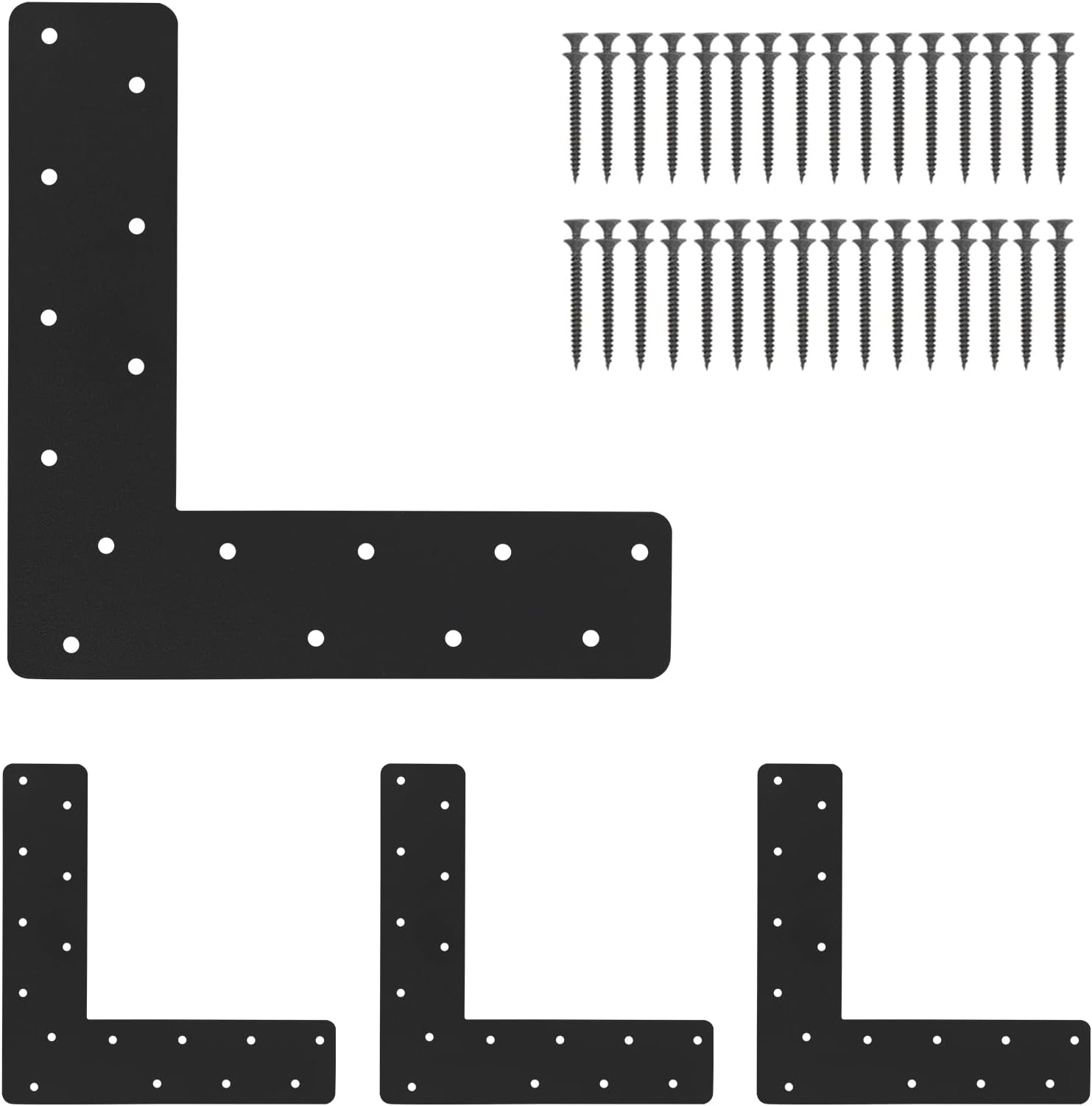 Amazon.com: XIHUWZ 4 Pcs L Shape Flat Bracket. 11.8"x 11.8" Mending ...