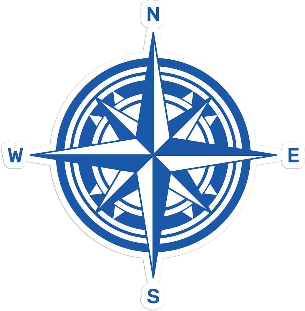 Hodge Creations Pack of 4 Compass Vinyl Decal Sticker Car Wall Laptop ...